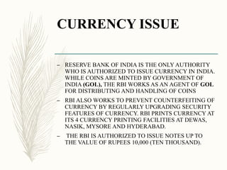 Role of rbi in controlling money supply in india | PPTX