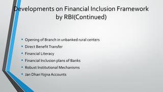 Role of RBI in financial inclusion | PPT