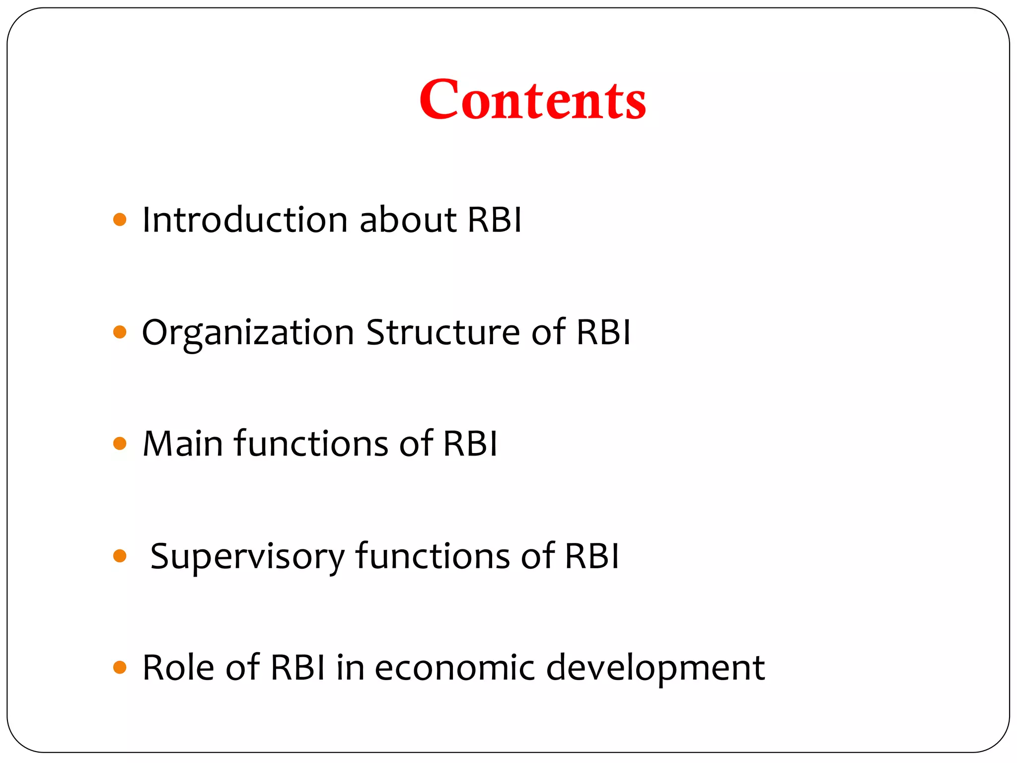 Role of rbi in indian economy | PDF