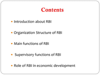 Role of rbi in indian economy | PDF