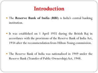 Role of rbi in indian economy | PDF