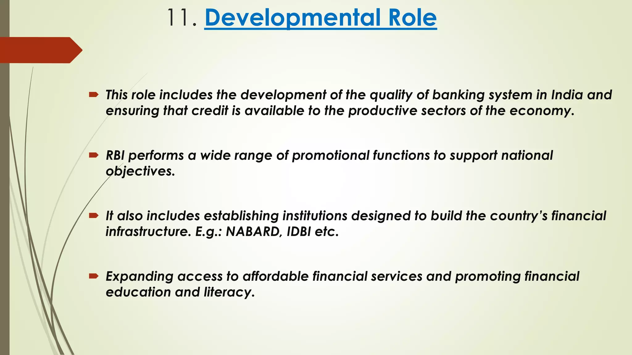Role of rbi in indian economy | PPTX
