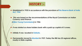 Role of rbi in indian economy | PPTX