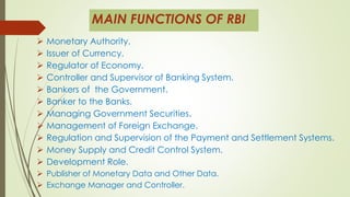Role of rbi in indian economy | PPTX