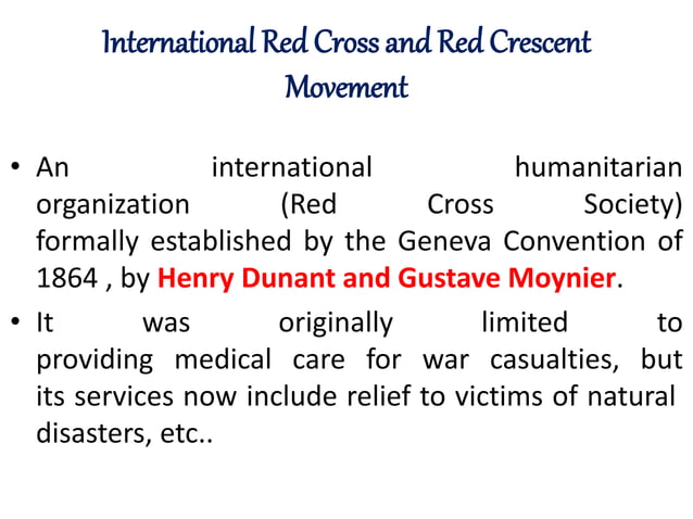 Role of red cross in disaster management | PPTX | Non-Profit ...