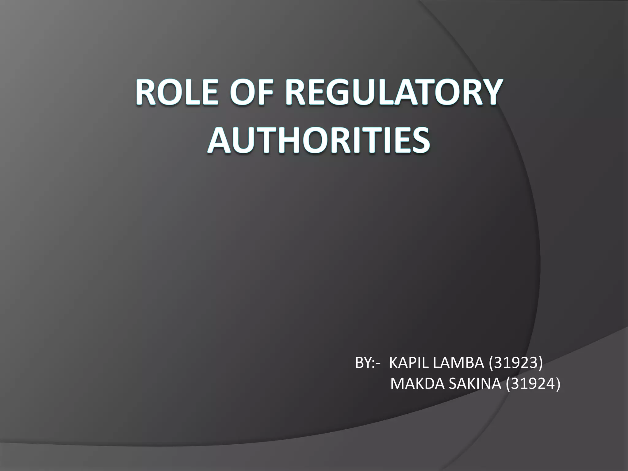 Role of regulatory authorities for trade and shipping | PPT