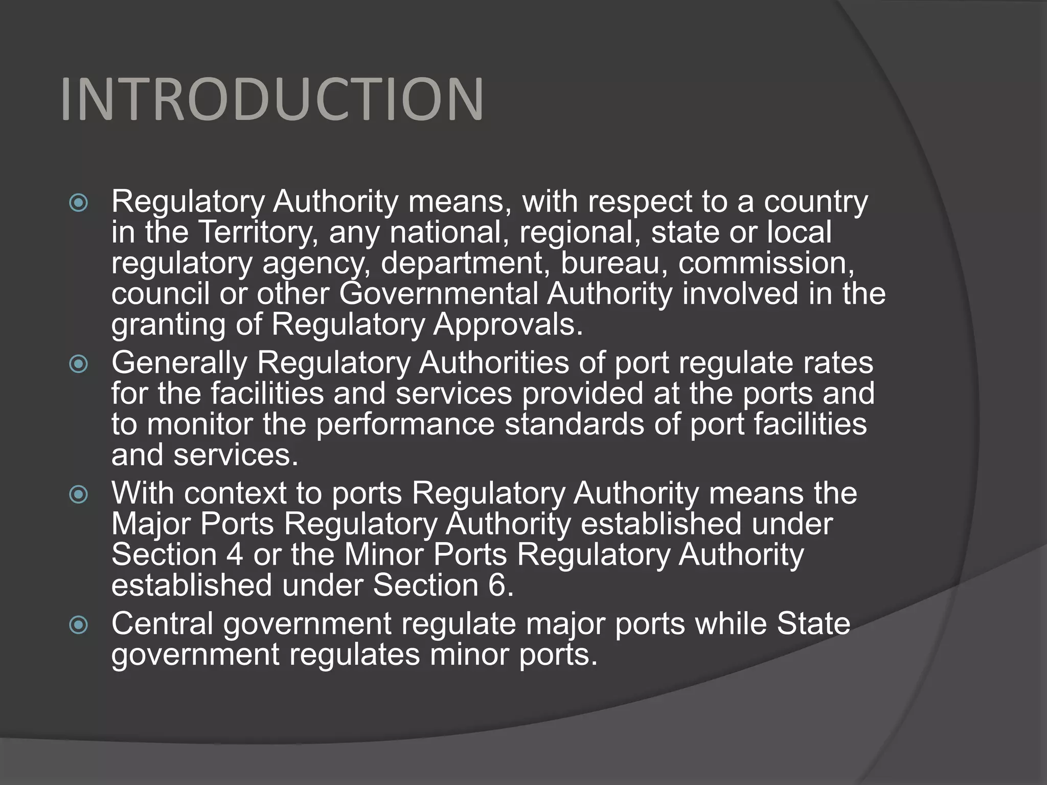 Role of regulatory authorities for trade and shipping | PPT