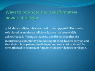 Role of religion in peace and conflict by SHAMS MARRI NUML ISLAMABAD | PPTX