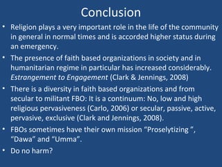 Role of religion in society and humanitarian action | PPT