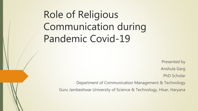 Role of religious communication during pandemic covid-19 | PPT