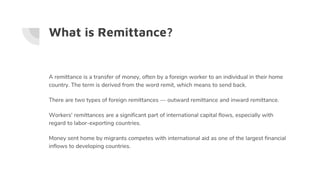 Role of remittance in development | PPTX