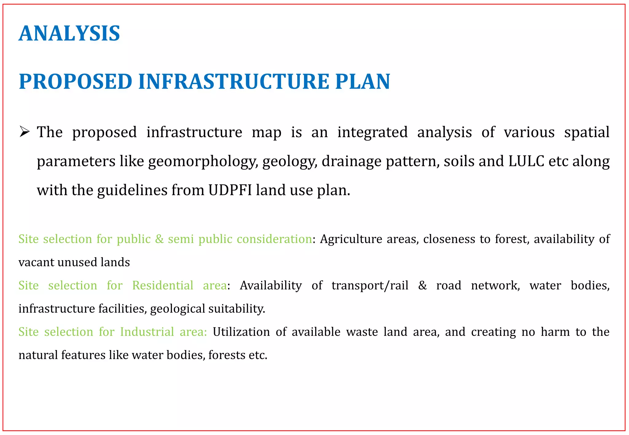 Role of remote sensing and gis in infrastructural plan and identifying ...