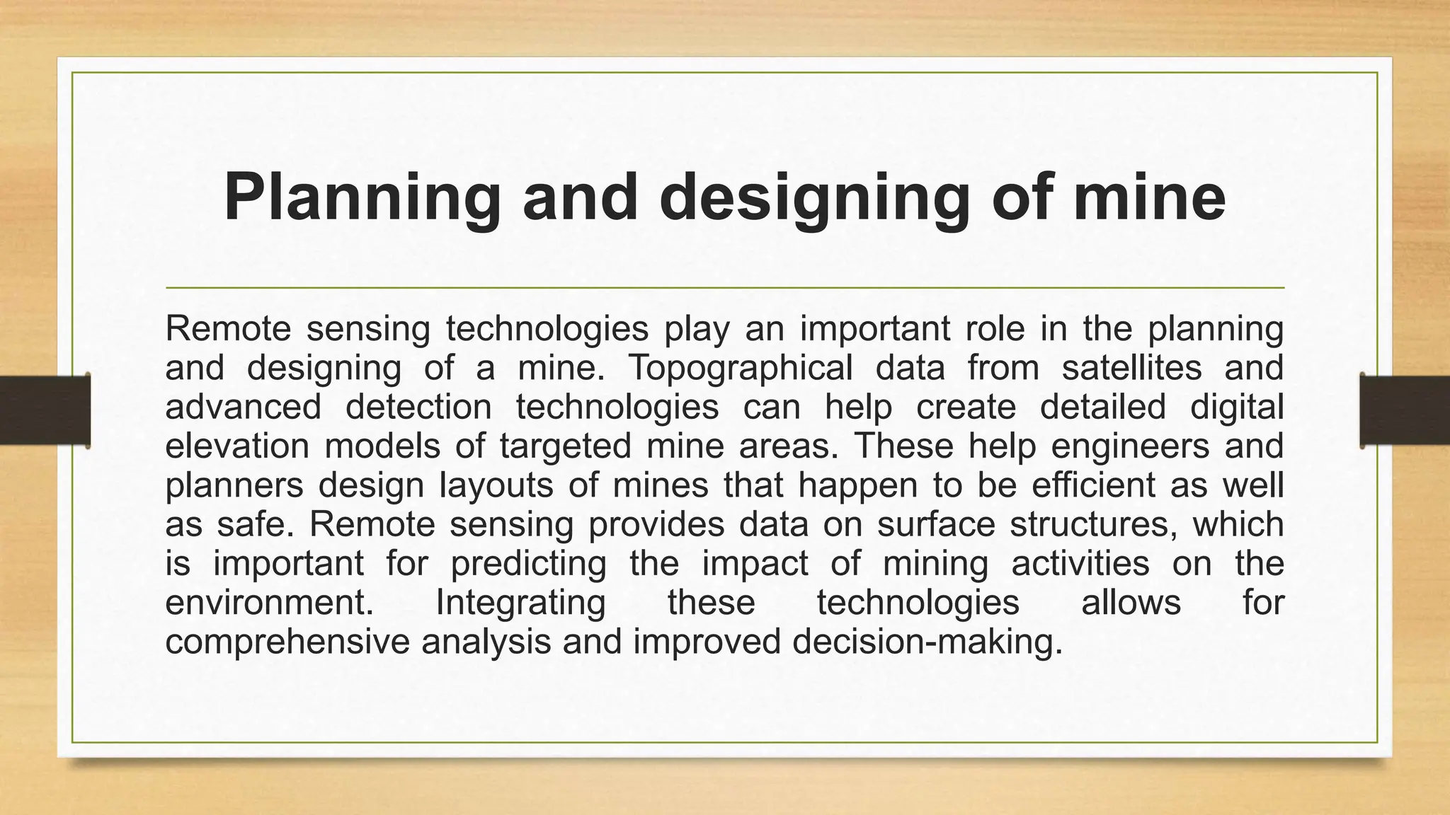 Role of Remote Sensing and Monitoring in Mining | PPTX