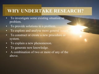 Role of research in advancement of science | PPT