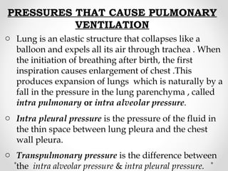 Role of respiratory muscles and various pressures in pulmonary ...