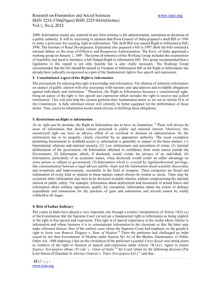 Role of right to information act 2005 in the human development | PDF