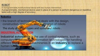 Role of Robotics in Industrial Automation by HIMANSHU DIXIT | PPT