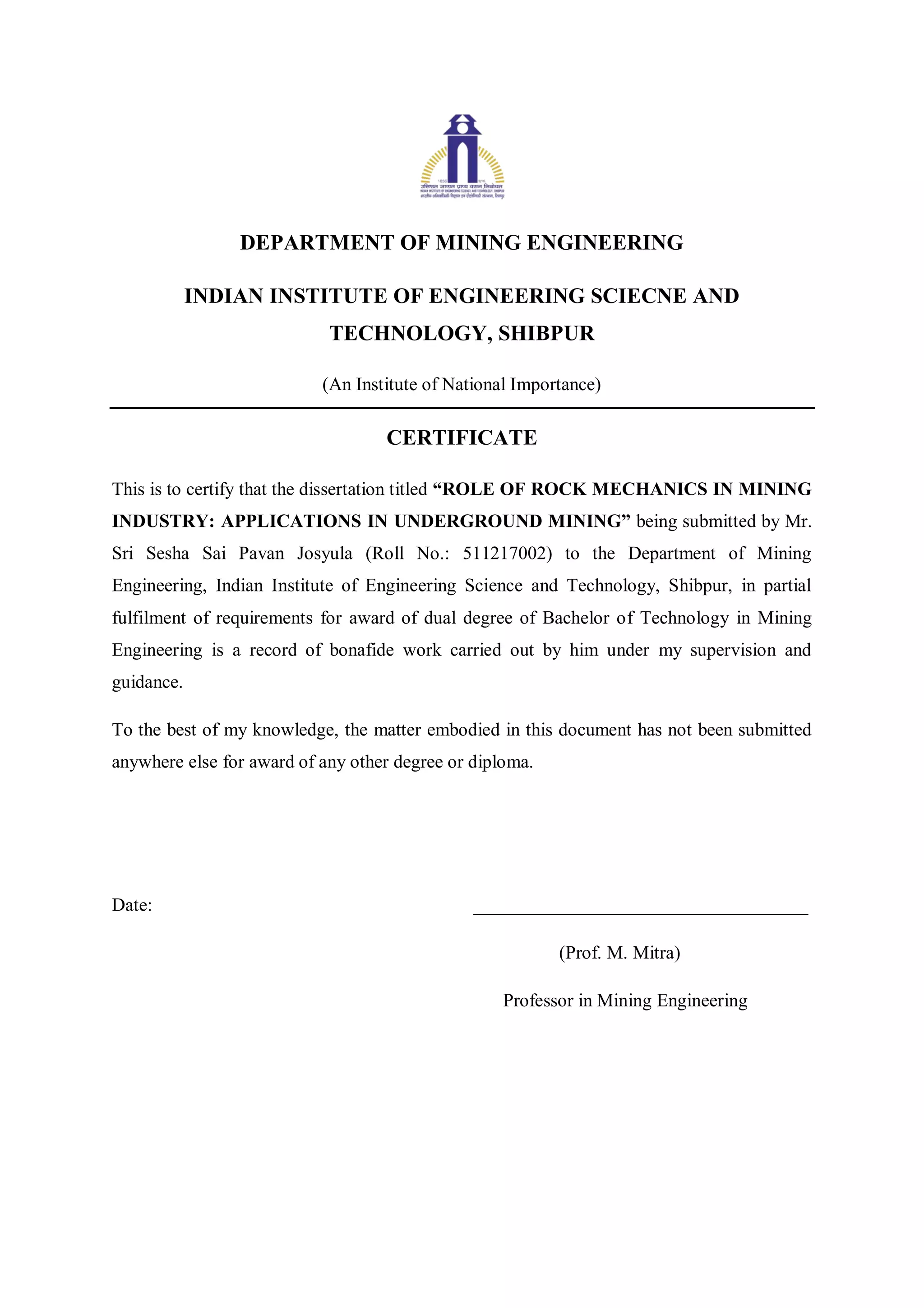 Role of Rock Mechanics in Mining Industry : Applications in Underground Mining | PDF