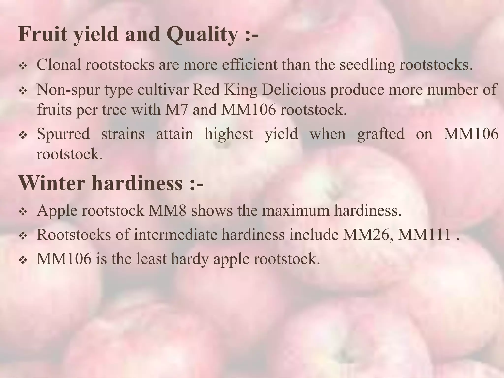 Role of rootstocks in horticultural crops | PPTX
