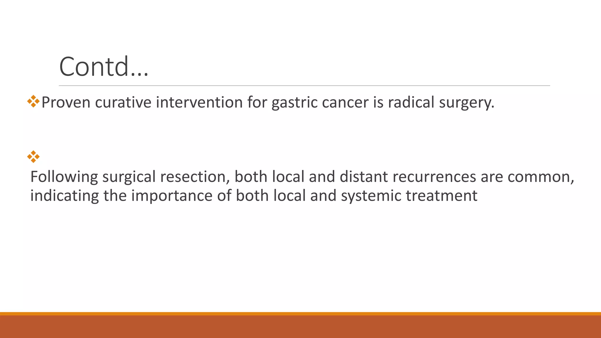 Role of Radiation Therapy in gastric cancer | PPTX