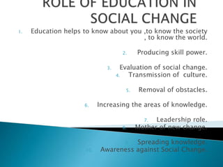 Role of Education in Social Change | PPTX