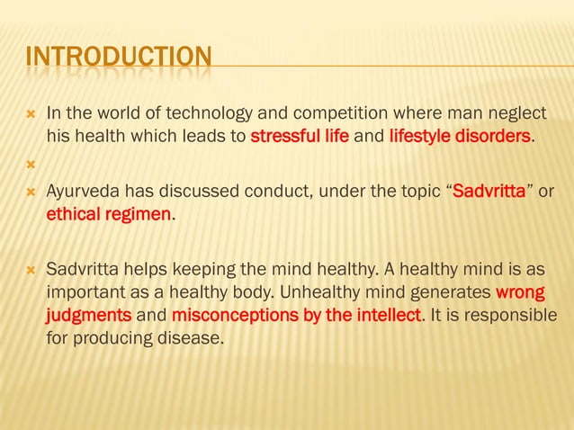 Role of sadvritta | PDF