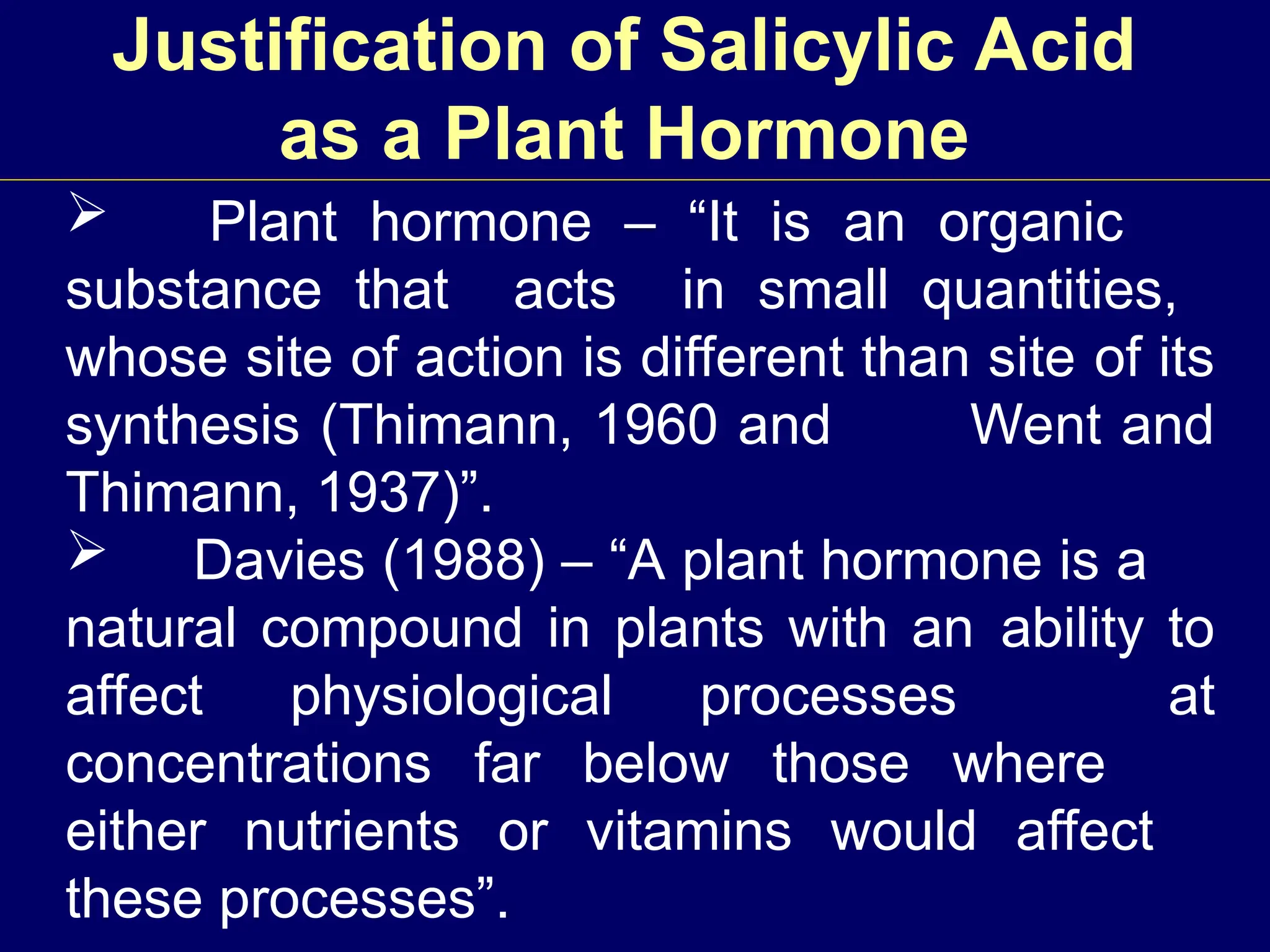 Role of Salicylic Acid in Stress Tolerance and Plant Metabolism.ppt