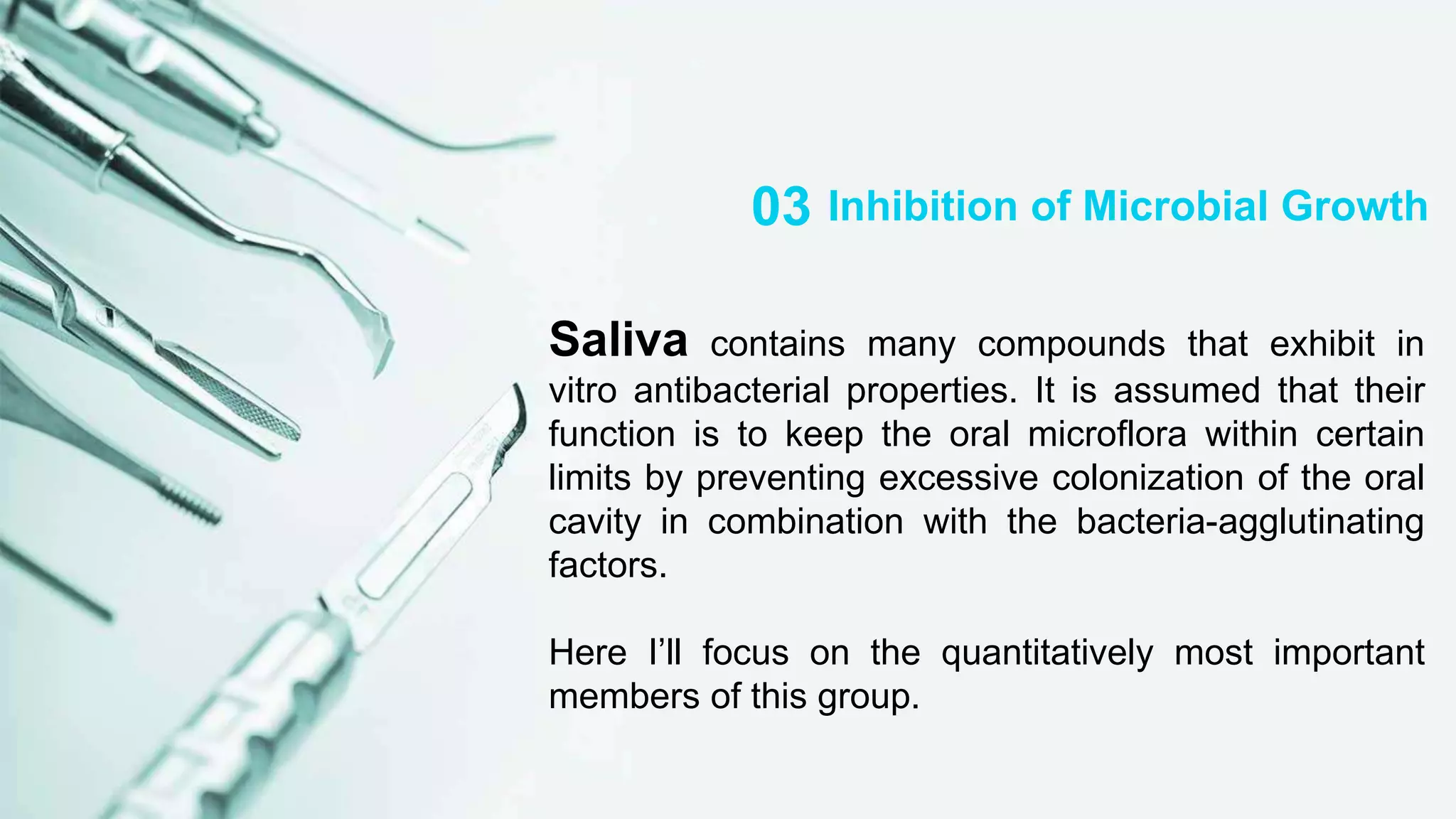 Role of saliva in defence mechanism | PPTX