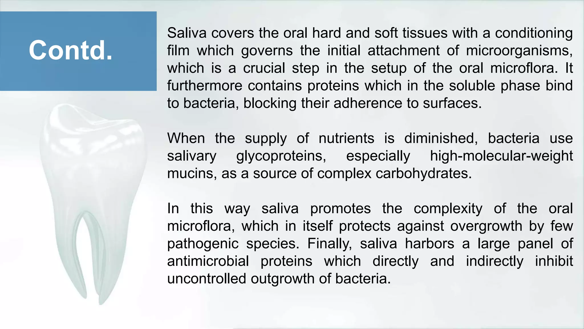 Role of saliva in defence mechanism | PPTX