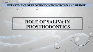 Role of Saliva in PROSTHODONTICS and Dentistry.pptx