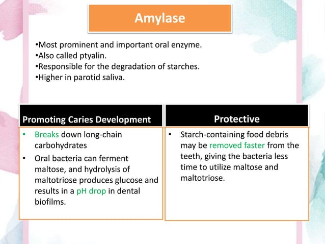 Role of saliva, ph, diet in caries.. | PPTX