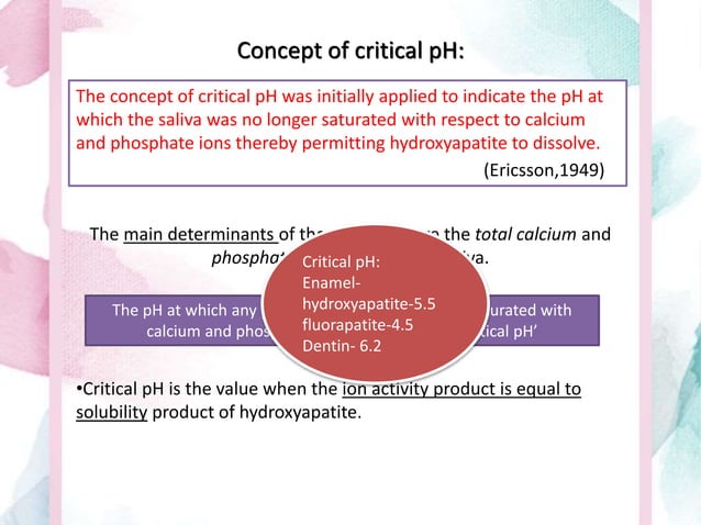 Role of saliva, ph, diet in caries.. | PPTX