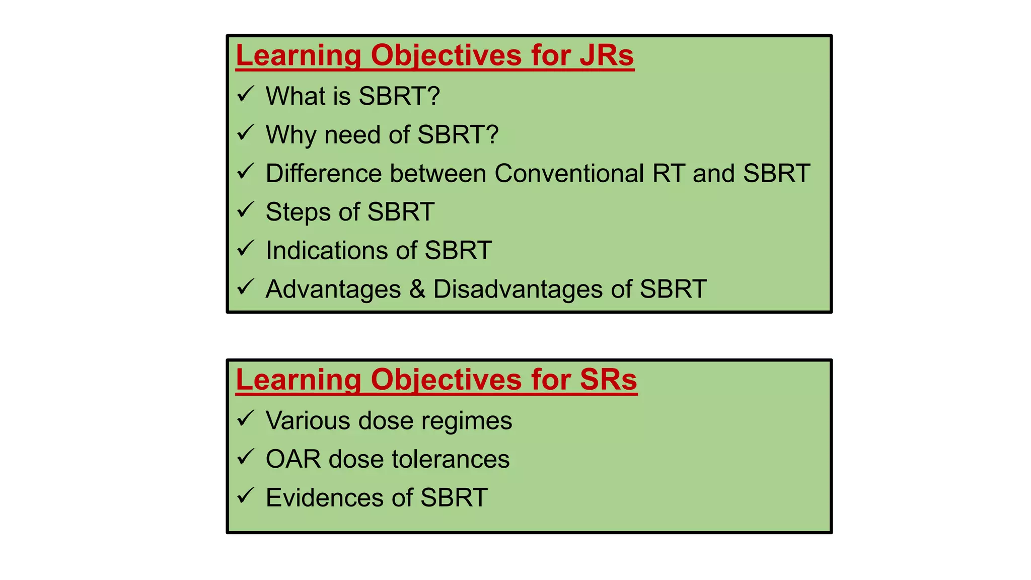 Role of SBRT in lung cancer | PPTX