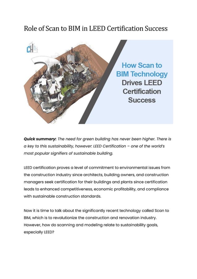 Role of Scan to BIM in LEED Certification Success | PDF