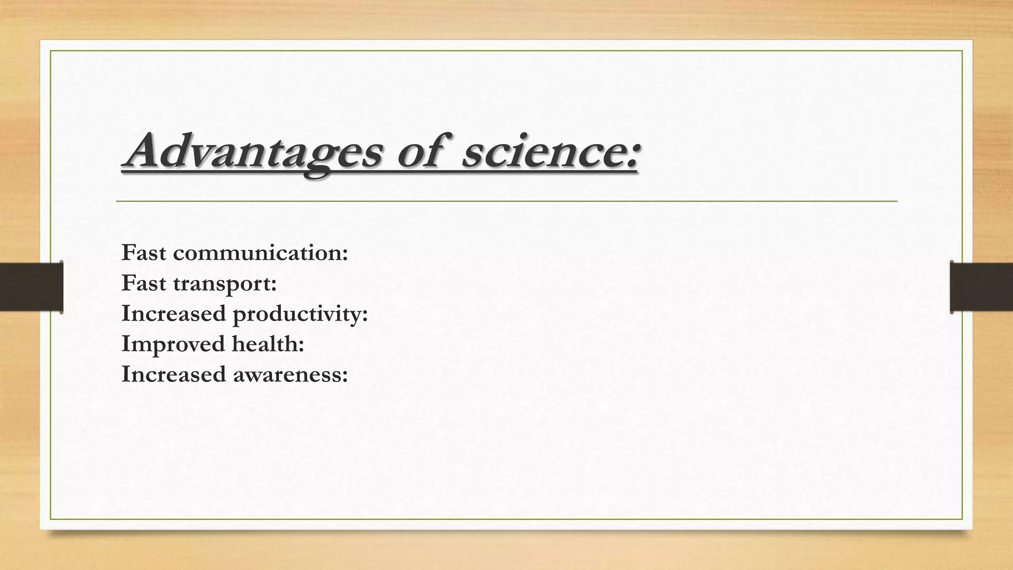 Role of science in modern world | PPTX