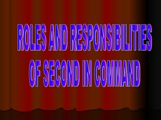Role Of Second Manager (Ypd) | PPT