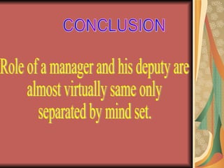 Role Of Second Manager (Ypd) | PPT