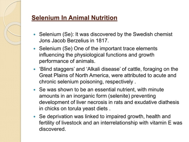 Role Of Selenium And Iodine In Animal Production.pptx | Thyroid ...