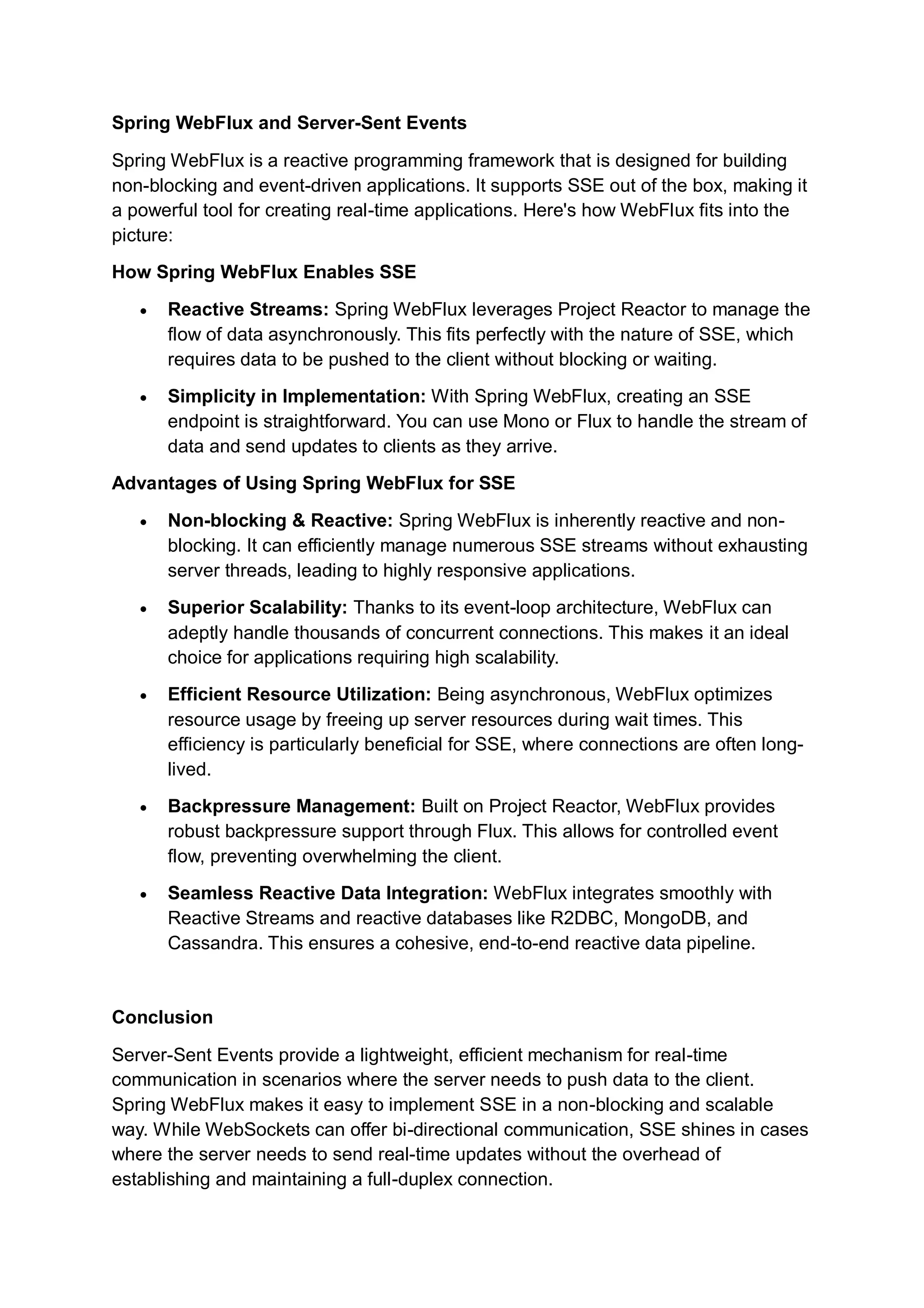 Role of Server-Sent Events in Reactive Programming | PDF