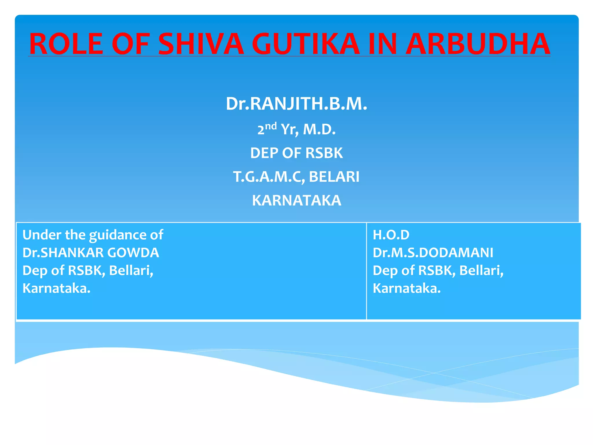 Dr. Ranjith.B.M THE LEGEND IN AYURVEDA | PPTX