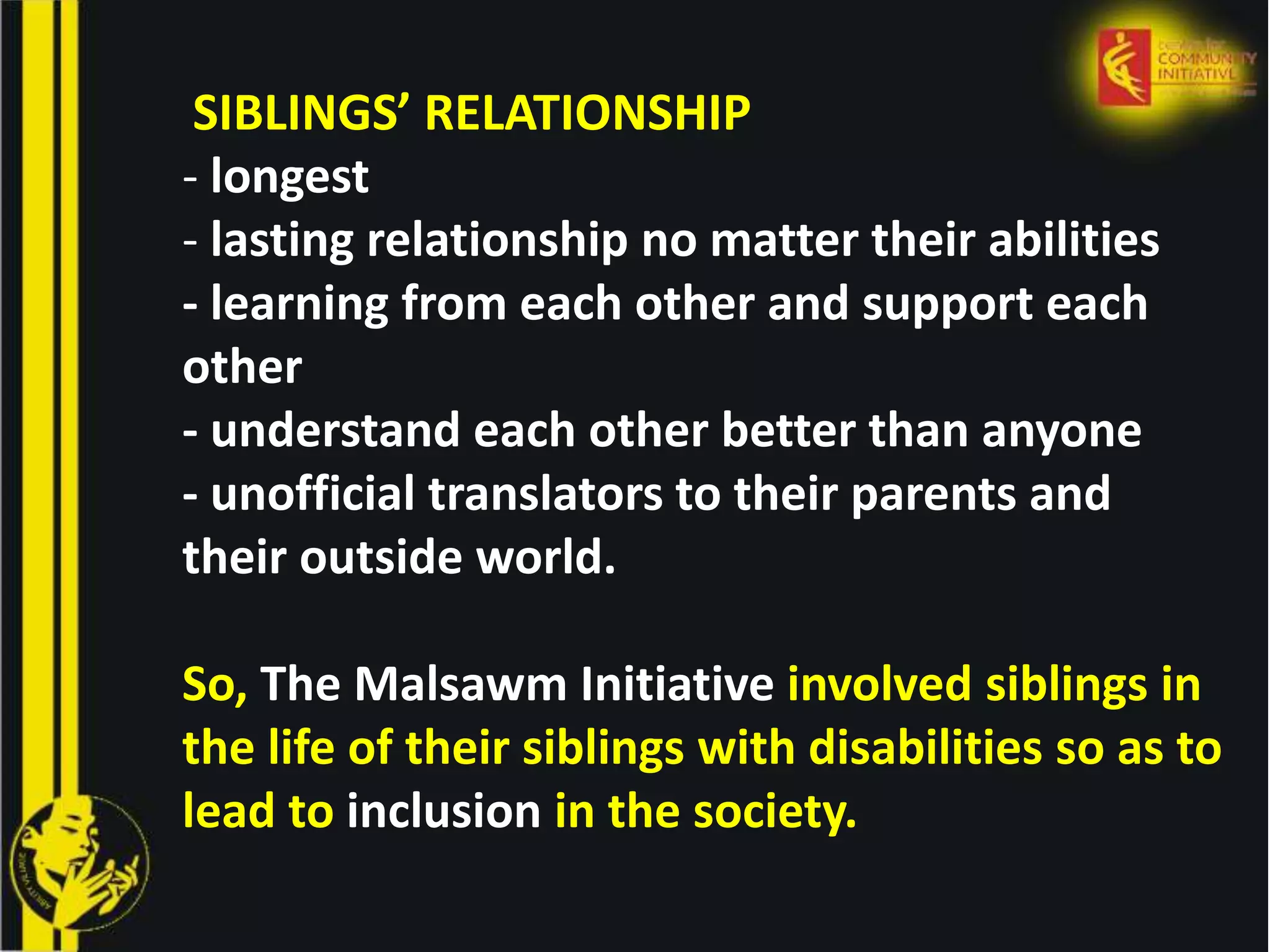 Role of sibling for inclusion | PPTX