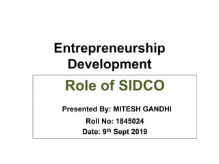 Role of sidco | PPTX