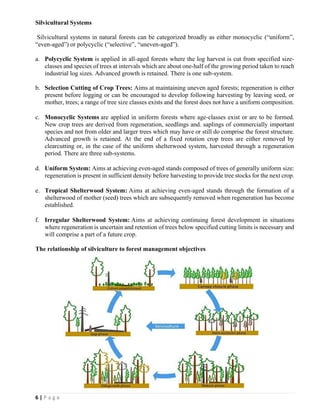 Role of silviculture in forest management | PDF