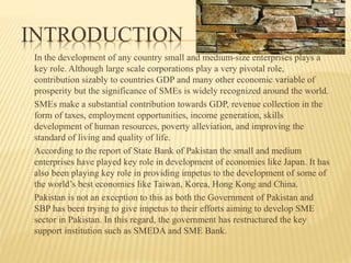Role of sme’s in the socio-economic stability of KPK & FATA | PPT