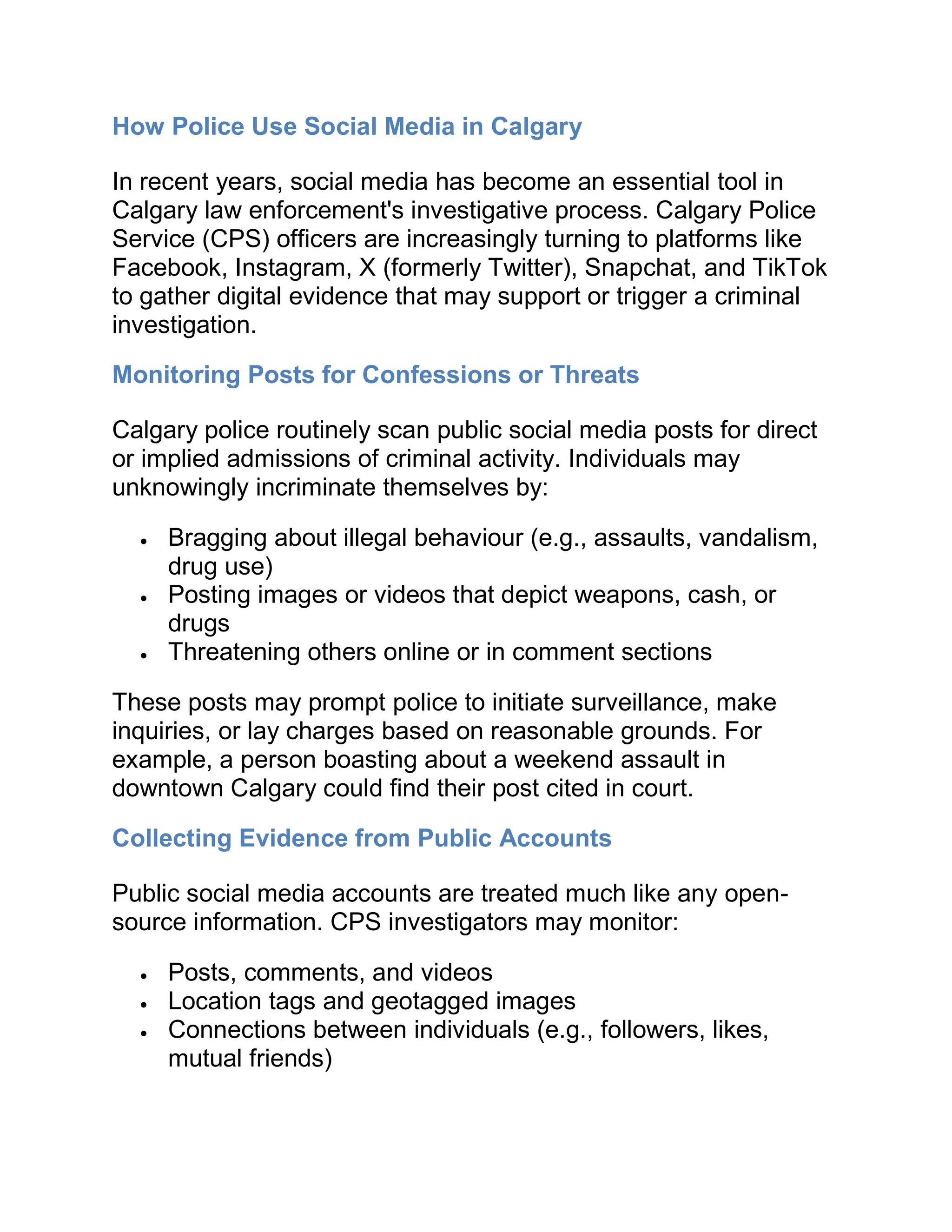 Role of Social Media in Criminal Cases n Calgary | PDF