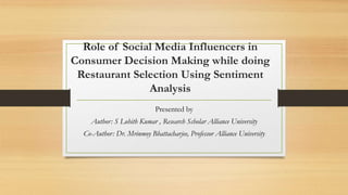 Role of Social Media Influencers in Consumer Decision.pptx