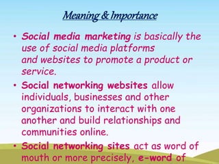 Role of social networking in Travel Industry | PPTX