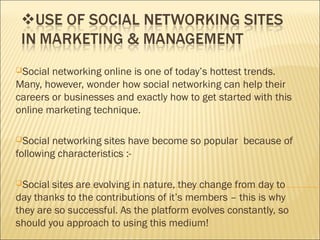 Role of Social Networking in Marketing | PPT