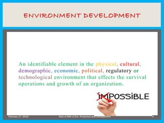 Role of social worker in environmental development and improvement | PPTX
