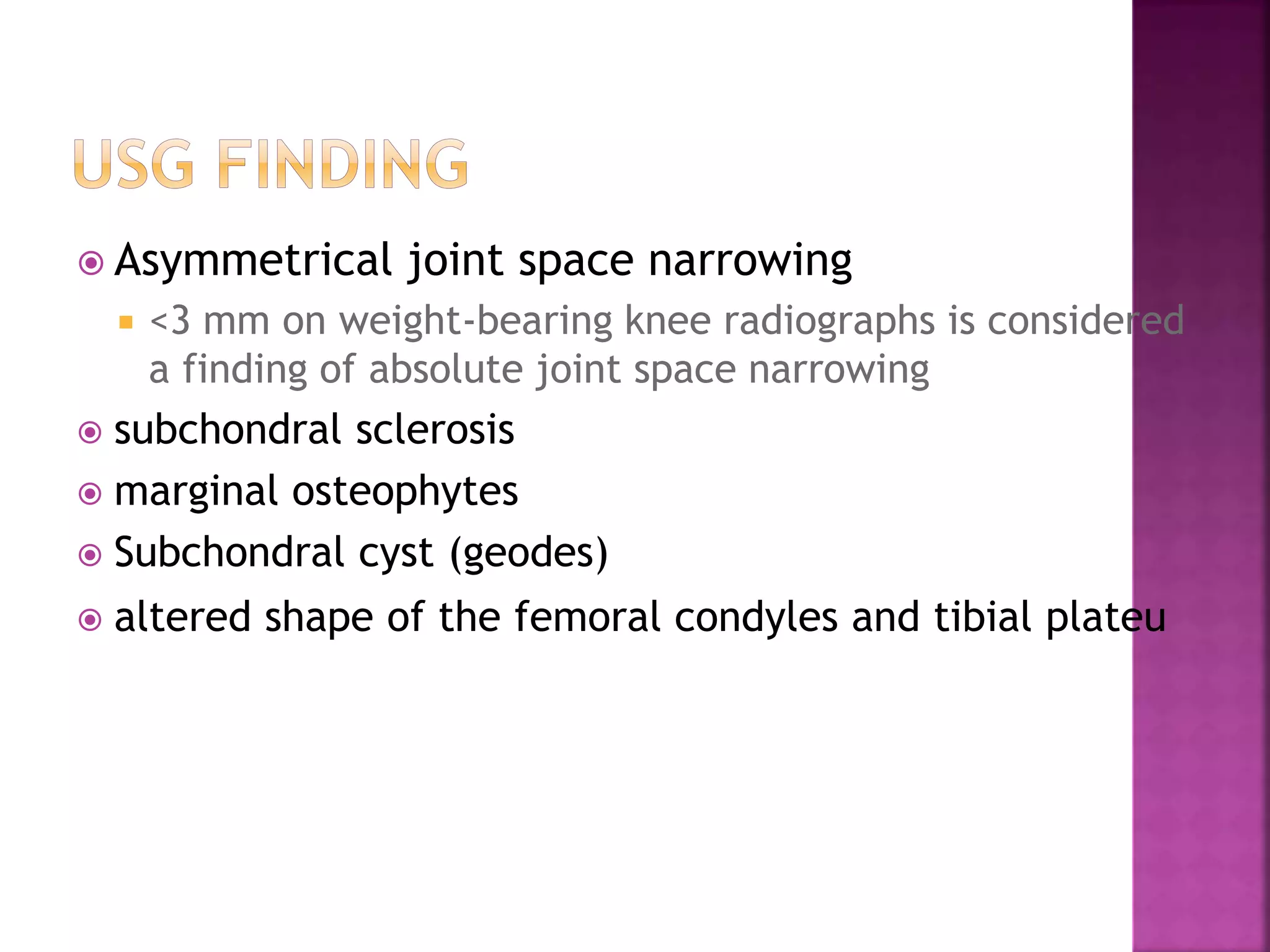 Role of sonography in knee joint diseases | PPT
